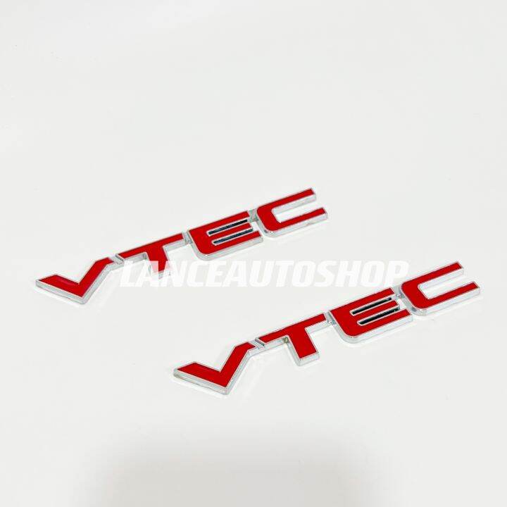 VTEC Red Metal Emblem Logo VTEC Car Decoration Metal Emblem Logo ...