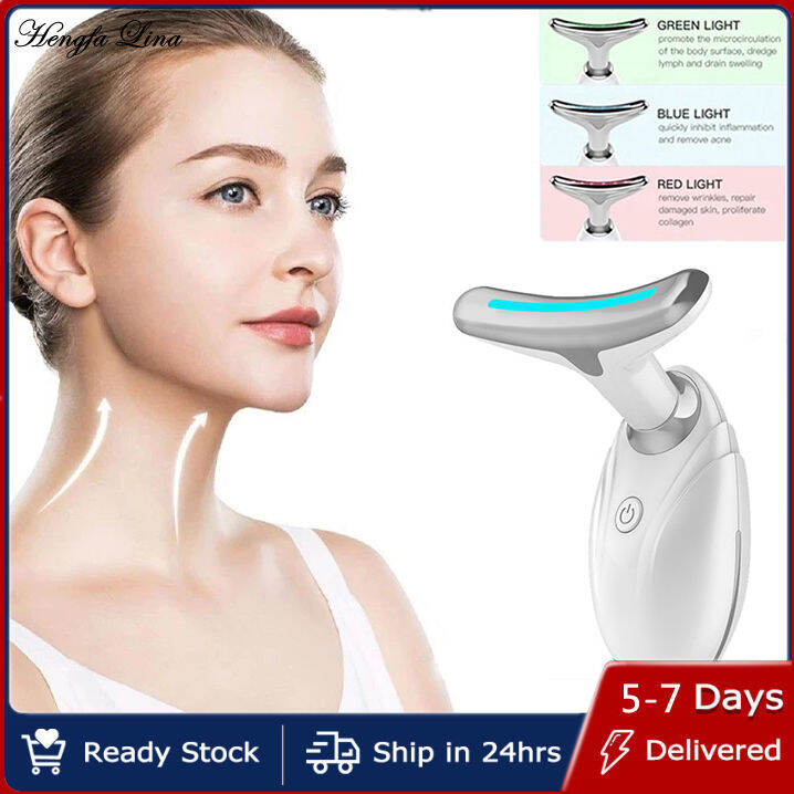 Hengfa Lina EMS Facial Lifting Machine Face Neck Massager Red Blue ...