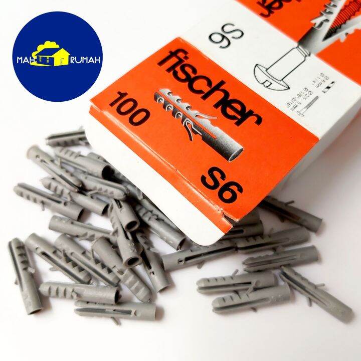 GMP - FISHER S6 6mm S 6 Fiser Viser Baut Tanam Dinding Tembok (1kotak isi +-100biji) | Lazada ...