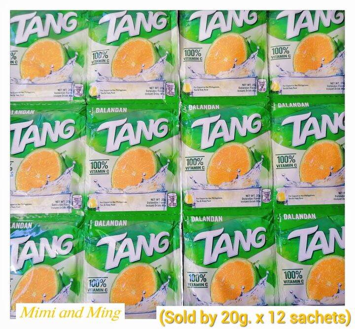 Tang Dalandan Flavor Instant Drink Mix. 100% Vitamin C. Net Weight: 20g ...