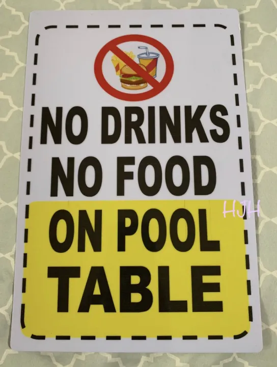 PVC SIGNAGE NO DRINKS NO FOOD ON POOL TABLE 7.8x11 inches | Lazada PH PVC SIGNAGE NO DRINKS NO FOOD ON POOL TABLE 7.8x11 inches | Lazada PH