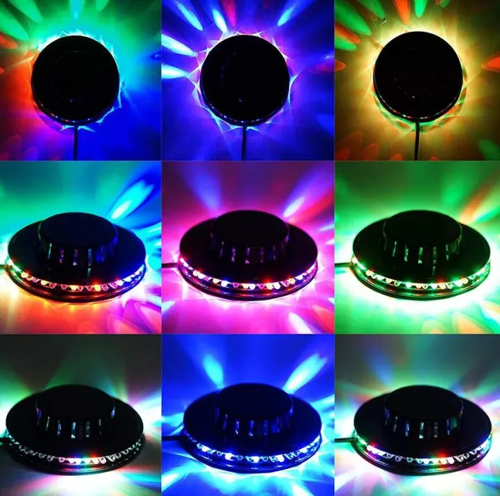 RGB Disco Lights 48 LED Party Roating Stage Light Effect Sound ...