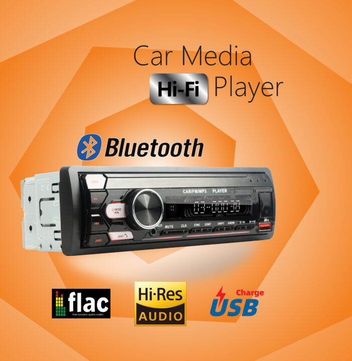 Car Bluetooth MP3 Player SD TF Slot 1Din USB charger Hi-res Audio for ...