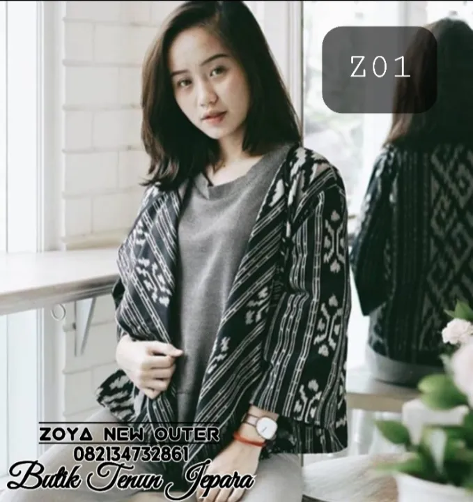 Baju Blazer tenun Outer tenun Cardigan tenun kimono tenun blanket ...