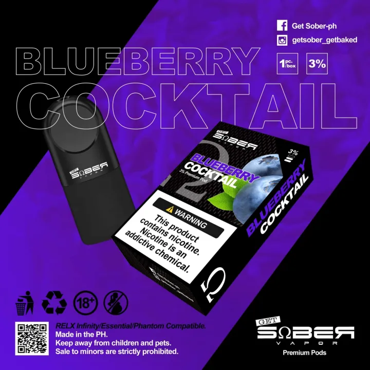 Blueberry Cocktail sober premium pod relxx infinity compatible | Lazada PH