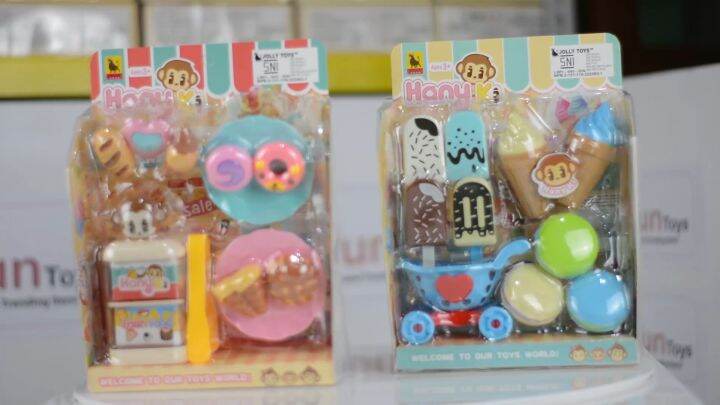 Mainan Anak Playset Makanan Ice Cream Roti - Rak Troli Supermarket Anak ...