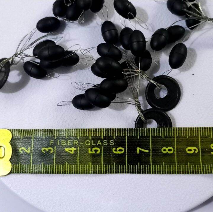 Stopper Pelampung Pancing isi 6 Bentuk Oval Bahan Karet Hitam besar ...