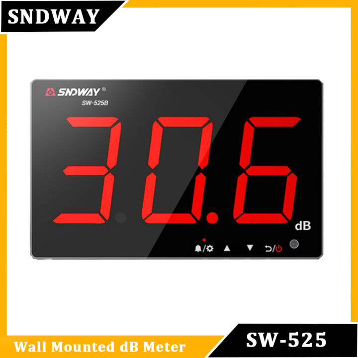 SNDWAY เครื่องวัดระดับเสียงดิจิตอล30-130dB SW-525,เครื่องวัดเดซิเบลติดผนังเครื่องวัดเสียงเดซิเบล ...