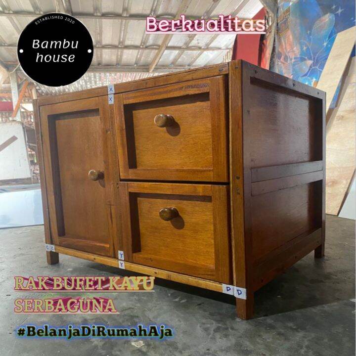 Rak Meja Bufet Kayu Serbaguna 60x40x55cm | Lazada Indonesia