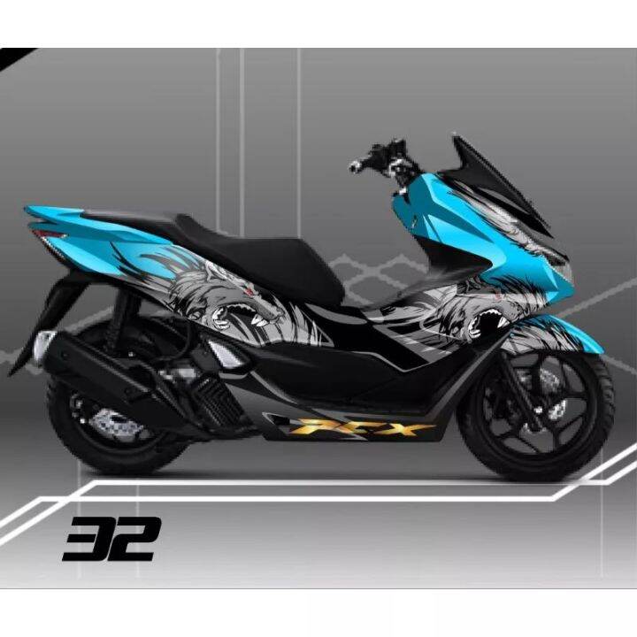 Decal pcx 160 wolf stikcer full body stiker variasi honda new pcx 160 ...