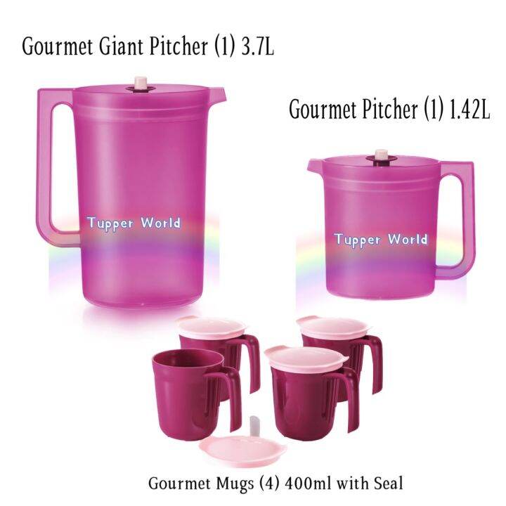 🔥Raya 2023🔥Tupperware Gourmet Giant Pitcher 3.7L / 1.42L / Gourmet Mugs ...