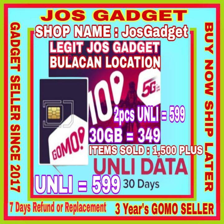 GOMO SIM UNLI DATA FOR 30 DAYS / 30GB NO EXPIRY | Lazada PH