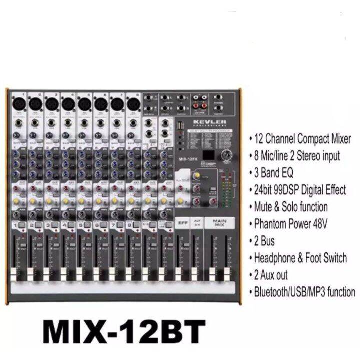 Kevler Mix-12BT Professional Mixer 12 Channel Original | Lazada PH