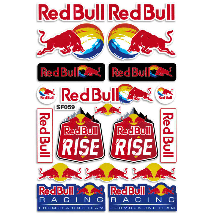 Red Bull Motorcycle Car Stickers Personalized Creative Reflective ...