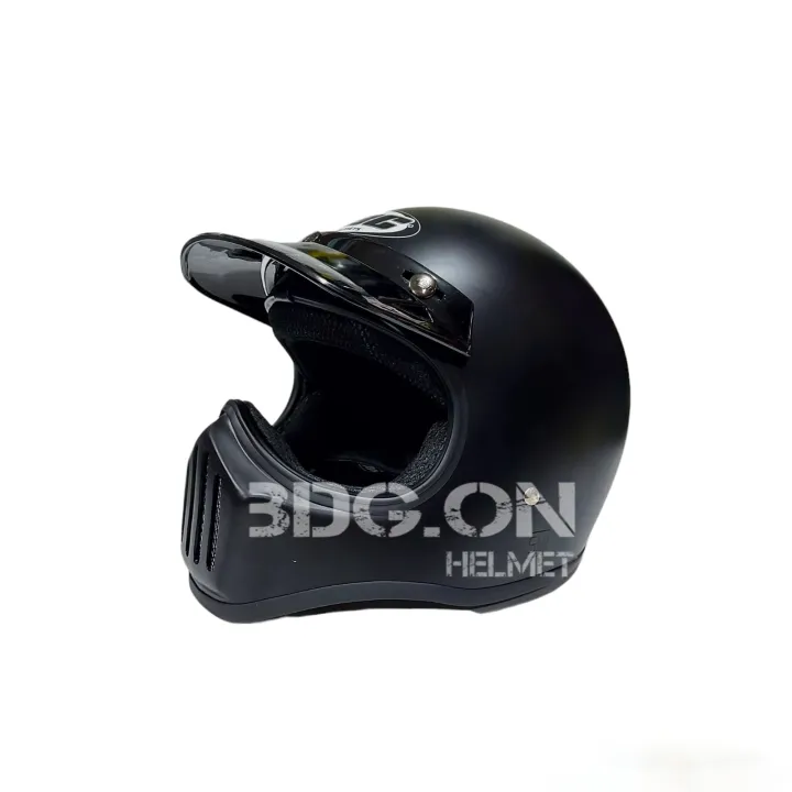 Helm HBC CAKIL Solid HITAM DOFF Helm Fullface Retro Classic | Lazada ...