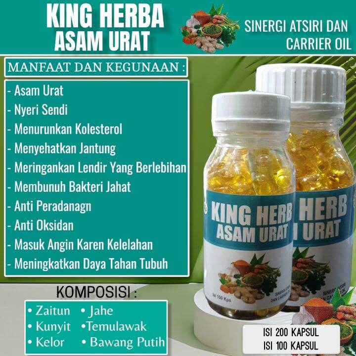 KING HERB OBAT ASAM URAT & KOLESTEROL[Sinergi Atsiri Dan Carrier Oil] | Lazada Indonesia