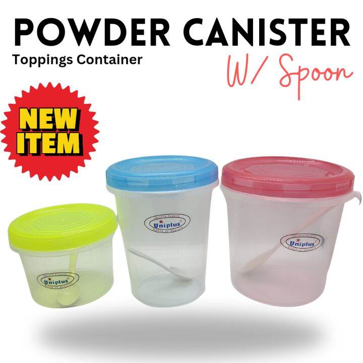 Powder Canister Container w/ Spoon Stockables for Milktea Sprinkles ...