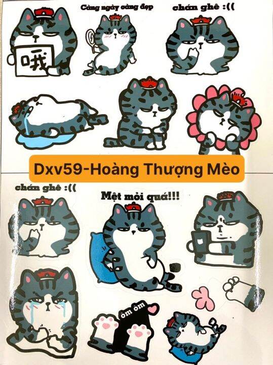 Mẫu 59 Hoàng Thượng Mèo - Tem decal sticker zalo mèo dễ thương dán xe ...