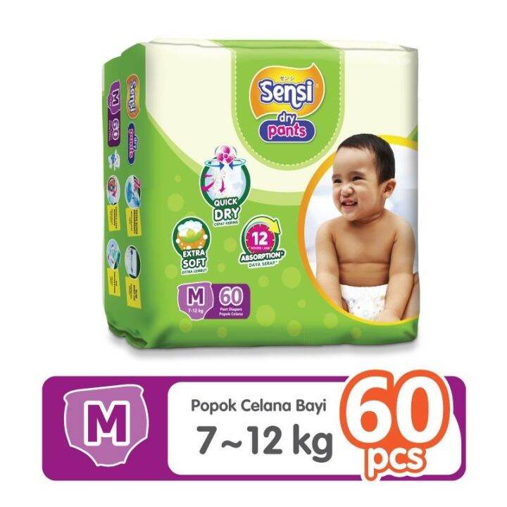 SENSI diapers pants Jumbo / Popok celana M60 - popok bayi celana ...