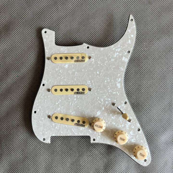 Upgrade Prewired SSS Strat Guitar Pickguard Set 7 Switch with Wilkinson ...