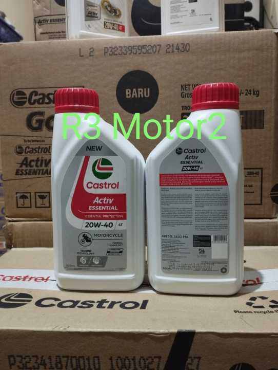 OLI CASTROL ACTIV ESSENTIAL 4T 20W/40 0.8L NEW ORIGINAL untuk motor ...