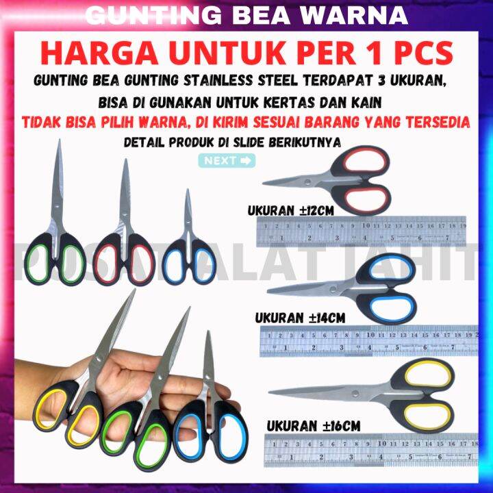 Gunting BEA/Gunting stainless steel 3 ukuran harga per 1 pcs | Lazada ...