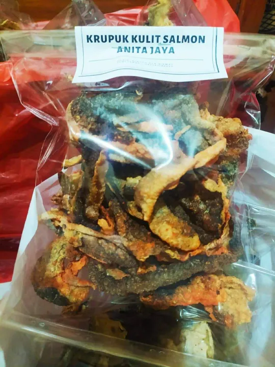 kerupuk kulit ikan salmon matang balado kemasan 200 gram enak gurih ...