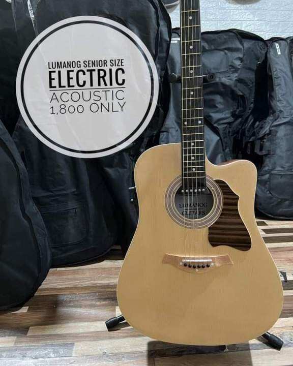 Lumanog senior size Electric acoustic guitar (Natural) | Lazada PH
