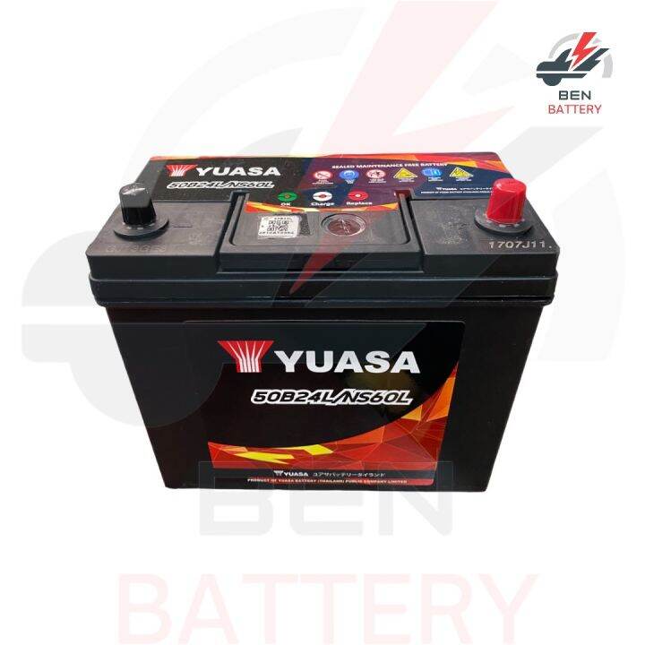 แบตเตอรี่ ยี่ห้อYUASA 50B24L/NS60L (12V.45Ah. ) แบตเตอรี่แห้งรถยนต์ ...