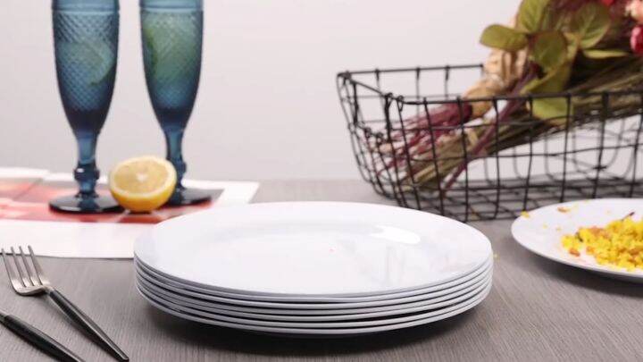 10 Inch White Melamine Restaurant Round Plate餐厅圆盘 Pinggan Bulat Restoran Melamin Putih ...