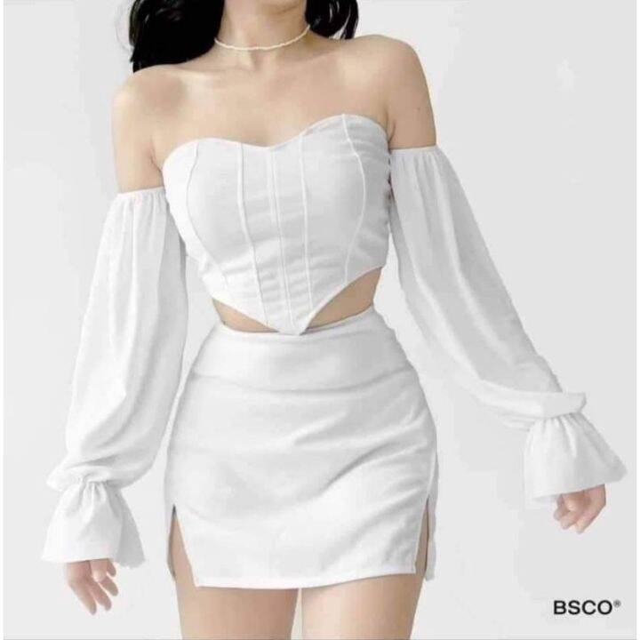 Amara Off Shoulder Long Sleeves Trendy Tops Lazada Ph