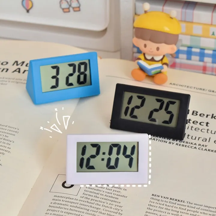 Portable Digital Alarm Clock Mini LCD Digital Clock Kids Bedroom Simple ...