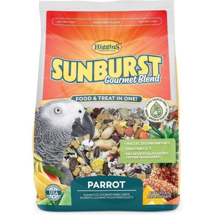 Import- 1.36kg Higgins Sunburst Gourmet Blend Parrot Food - Seed blend ...