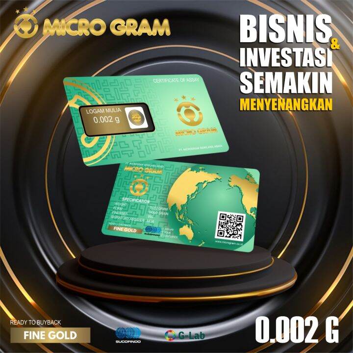 Micro Gram Logam Mulia Emas Asli 24 Karat 0.002 Gram Bersertifikat ...