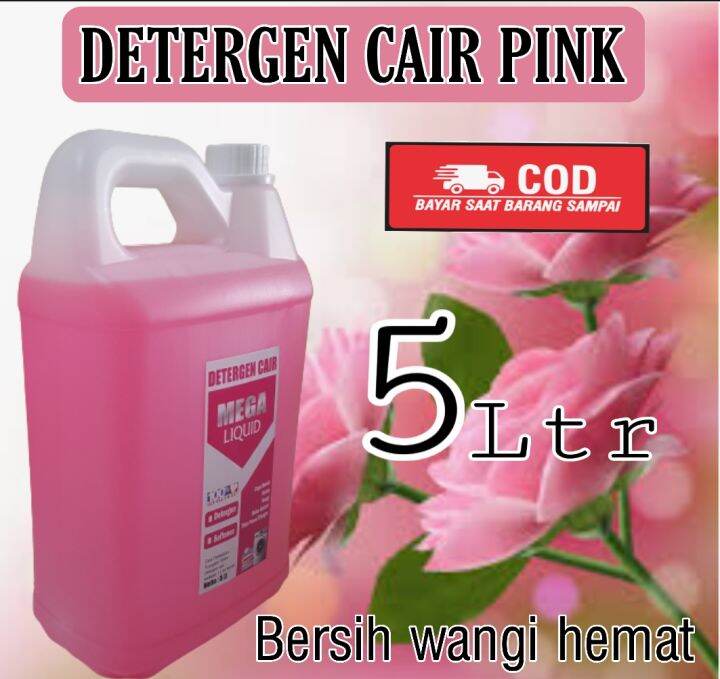 [ COD ] DETERGEN CAIR PINK LAUNDRY 5LTR AROMA PARFUM WANGI | Lazada Indonesia