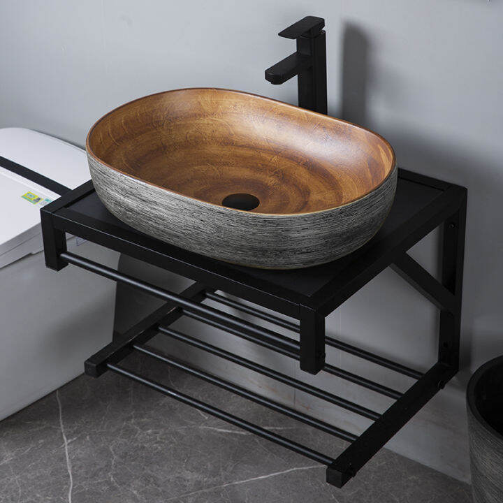 Small Apartment Wall-Mounted Wash Basin Stainless Steel Bracket Face ...