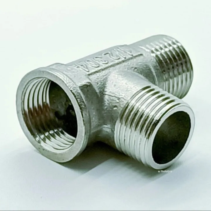 Tee Drat Luar Dalam 1/2 Inch Stainless Nepel T kran stanlis steel sus 304 sambungan kran sok ...