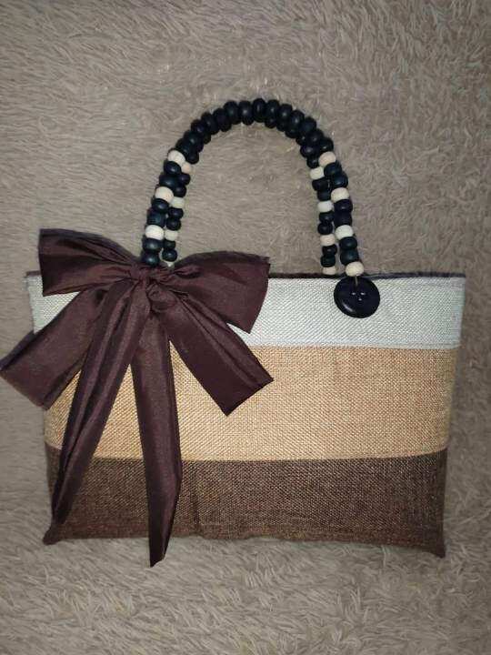 Tripple Color Style (Native Abaca Bag with Jute Wooden Handle) | Lazada PH