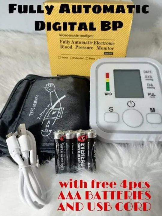 Digital BP (BLOOD PRESSURE)APPARATUS DUAL POWER SOURCE (FREE BATTERIES AND USB CORD) | Lazada PH