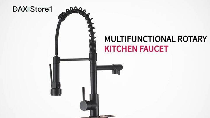 304 Stainless Steel Pull Out 2 in 1 360° Rotate Gold Kitchen Faucet ...
