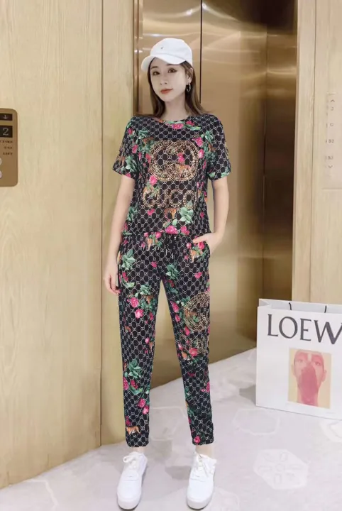 GÚCCI FLORAL TERNO SETS RHINESTONE | Lazada PH