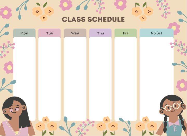 Class Schedule School Timetable A4 Size | Lazada PH