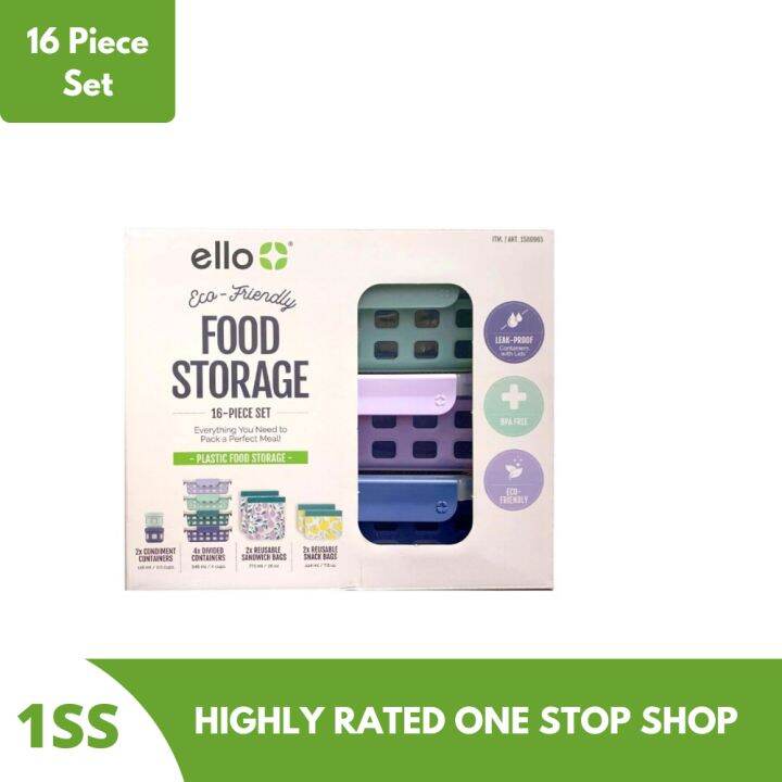 Ello Eco-Friendly Food Storage 16 Piece Set | Lazada PH