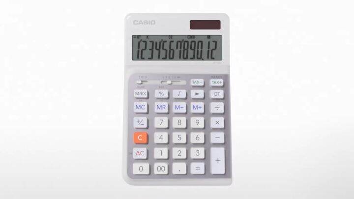Casio JE-12E Extra Large Display Ergonomic Heavy Duty Calculator Black ...