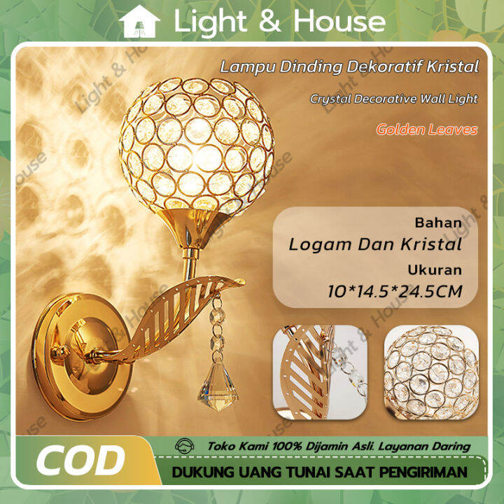 Lampu Hias Dinding Kamar Tidur Kristal Ruang Tamu Teras Lampu Kristal Minimalis Sederhana LED ...