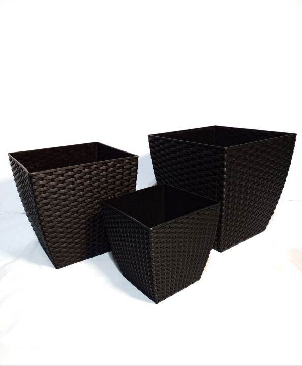 Colored Ratan pots Square Pots in different Sizes!!!! in Black color ...