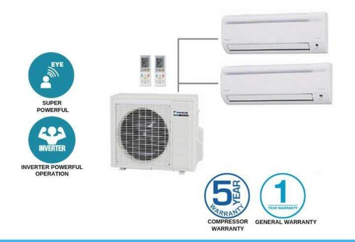 DAIKIN MULTI-SPLIT AIR COND INVERTER MKC-50RVM (R32) 2.0HP + 2 UNIT 1.0 ...