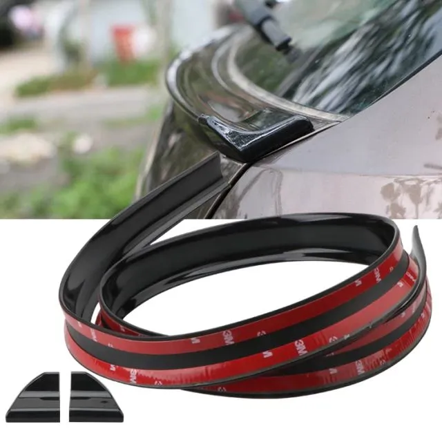 Roof Spoiler Universal Carbon Fiber Gloss Black car sedan hatchback ...