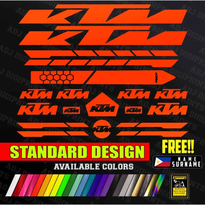 KTM Frame MTB Decals Sticker MORE COLORS | Lazada PH