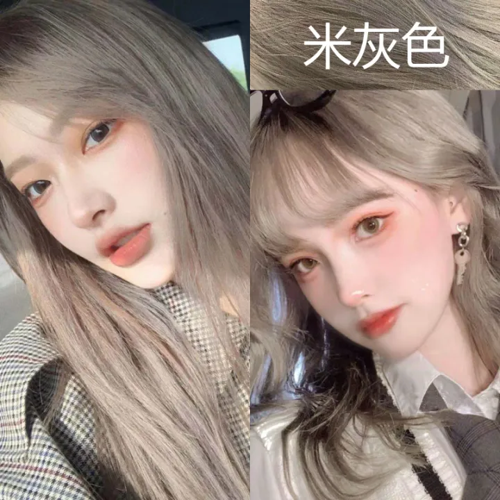 Greige Hair Dye 2021 Popular White Female Summer Trendy Light Linen ...